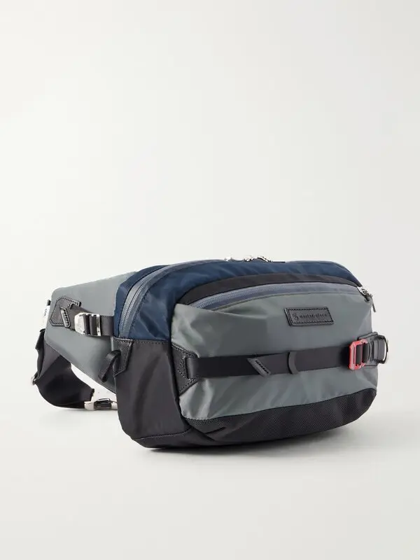 MASTER-PIECE CO Leather-trimmed Cordura® Twill Belt Bag - Multi