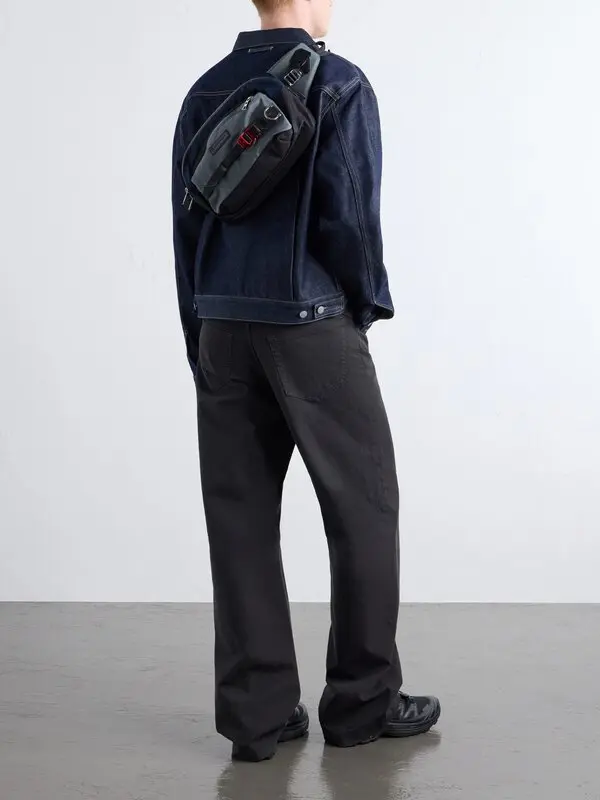 MASTER-PIECE CO Leather-trimmed Cordura® Twill Belt Bag