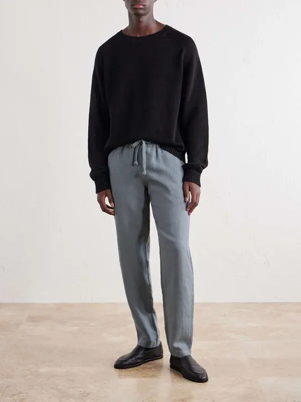 Fedeli Straight-leg Linen Drawstring Trousers