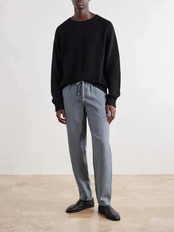 Fedeli Straight-leg Linen Drawstring Trousers