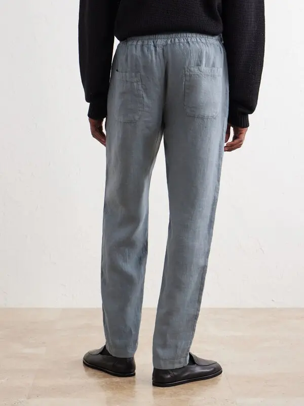 Fedeli Straight-leg Linen Drawstring Trousers
