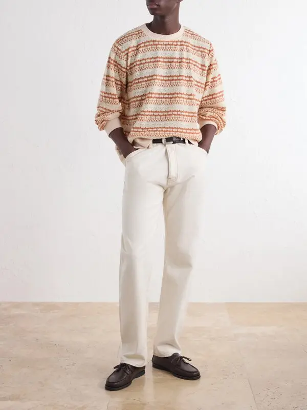 CORRIDOR Striped Pointelle-knit Sweater