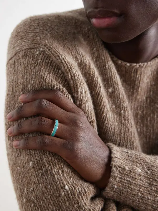 PEYOTE BIRD Infinity Sterling Silver And Turquoise Ring