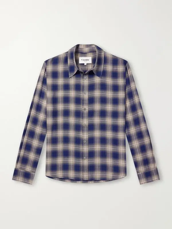 CORRIDOR Mirabelle Checked Rayon Shirt - Blue
