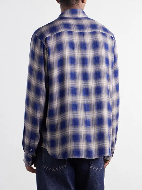 CORRIDOR Mirabelle Checked Rayon Shirt - Blue