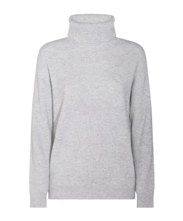 Brunello Cucinelli Turtleneck Ribbed-knit Jumper - Light Grey