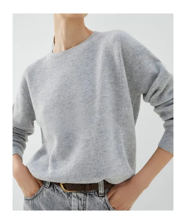 Brunello Cucinelli Cashmere English Rib Sweater With Monili