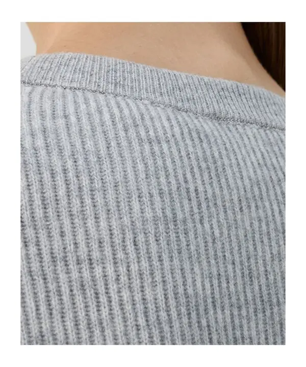 Brunello Cucinelli Cashmere English Rib Sweater With Monili