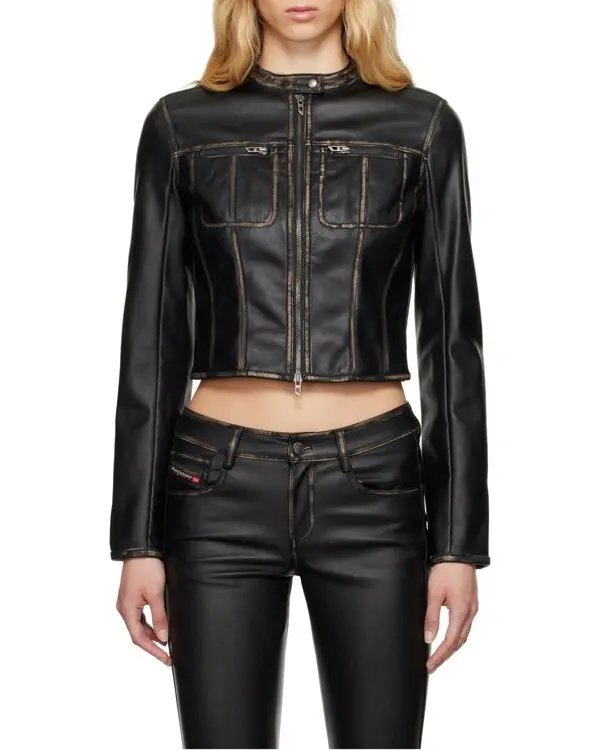 DIESEL® G-lobe Zipped Biker Jacket