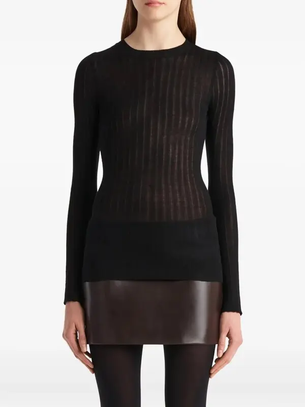 Khaite Elm Ribbed Long-sleeve Top