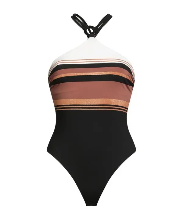 Max Mara Striped Swimsuit - Black