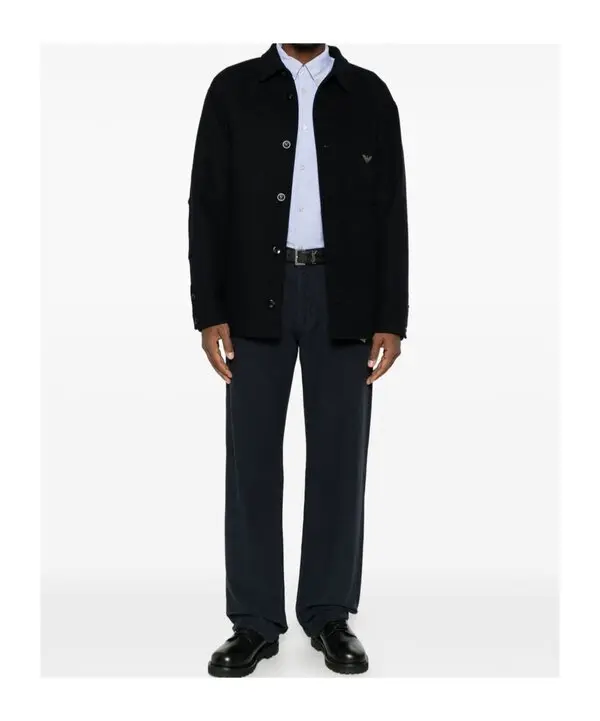 Emporio Armani Long Sleeved Logo Embroidered Jacket