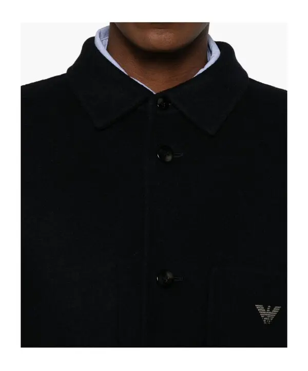 Emporio Armani Long Sleeved Logo Embroidered Jacket