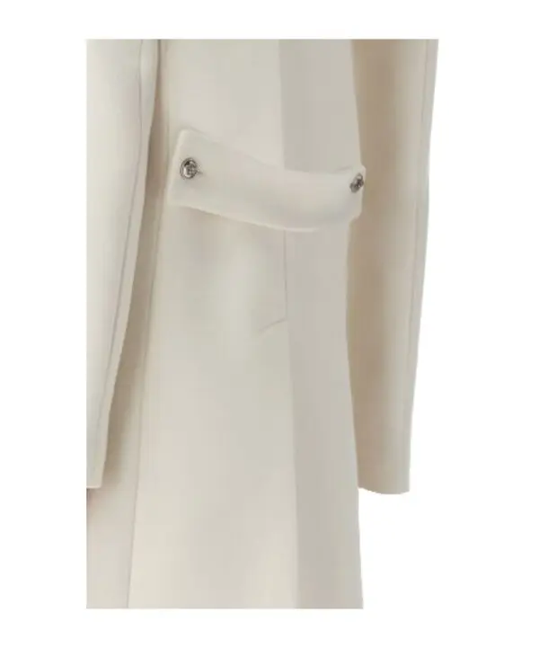 Versace Single-breasted Long Coat - White