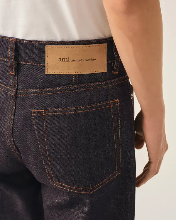 AMI Paris Blue Parisian-fit Cotton Jeans