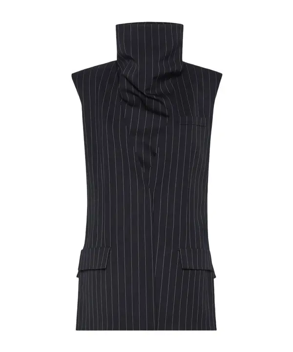 Sportmax Sleeveless Pinstripe Wool Jacket