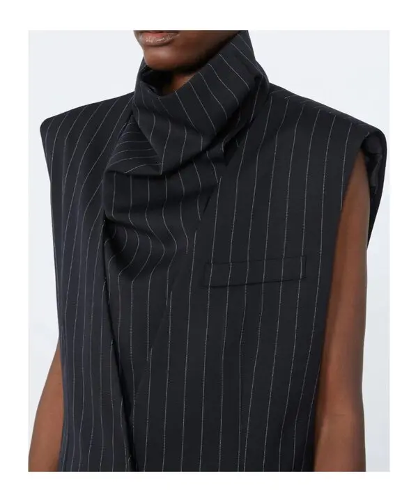 Sportmax Sleeveless Pinstripe Wool Jacket