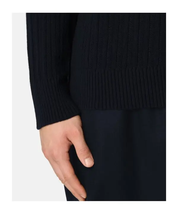 Stone Island Loose-fit Zip-up Stand Collar Jumper - Navy Blue