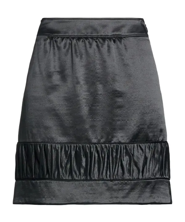 Burberry Solid-colored Satin Midi Skirt - Black