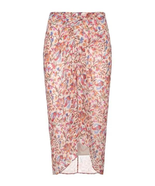 Isabel Marant Étoile Floral Print Asymmetrical Skirt - Camel