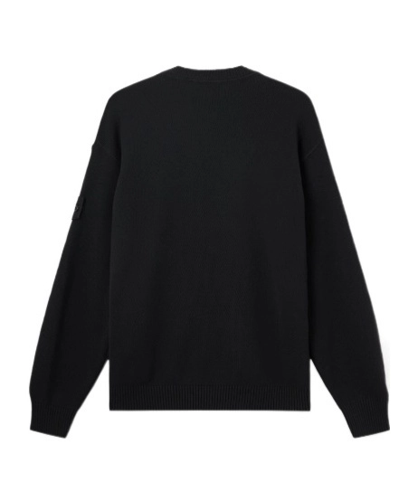 Stone Island Regular-fit Crewneck Jumper With Ribbed Trims - Black