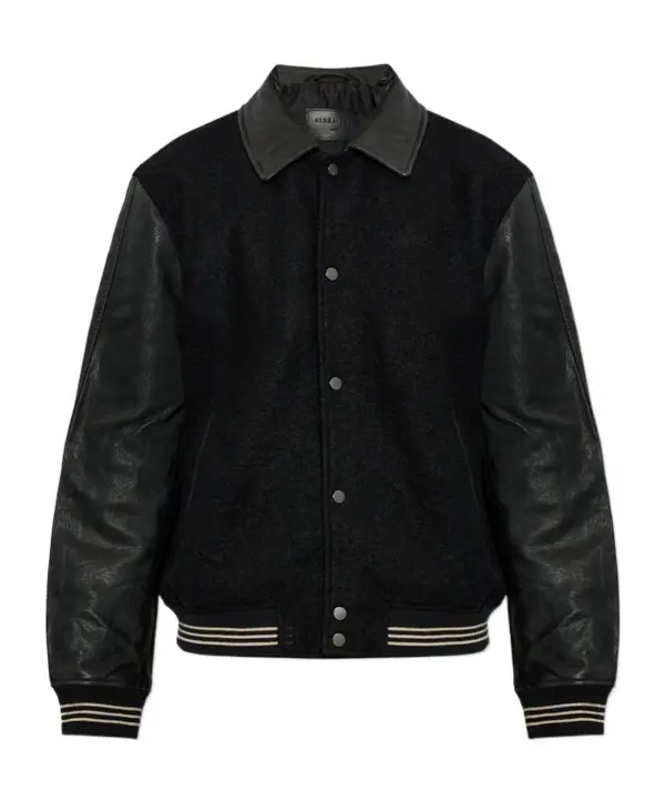 ALLSAINTS Leather Sleeve Varsity Jacket
