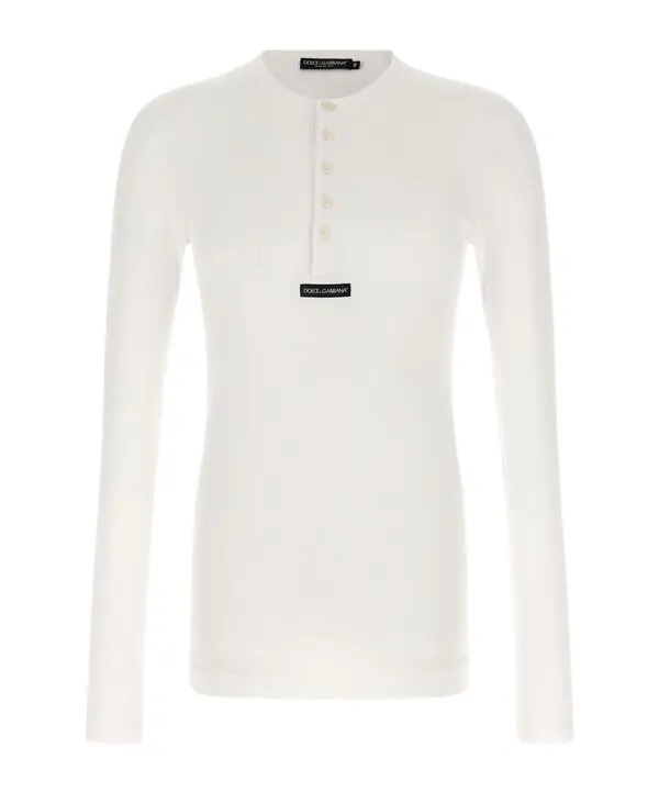 Dolce & Gabbana Dolce Gabbana Serafino Logo Patch Jersey T-shirt