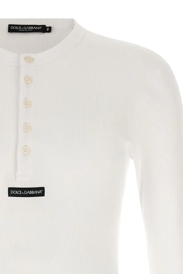 Dolce & Gabbana Dolce Gabbana Serafino Logo Patch Jersey T-shirt