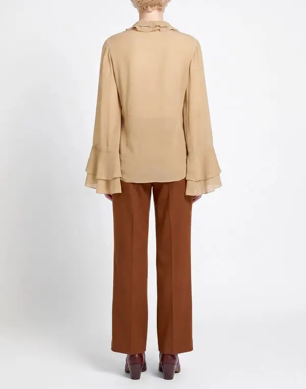 Chloé Crinkled Chiffon Long-sleeve Shirt