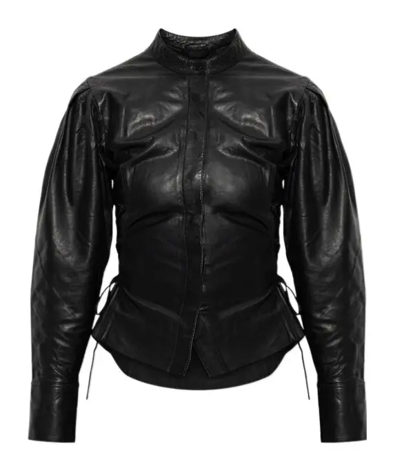 ALLSAINTS Evanna Lace-up Leather Top