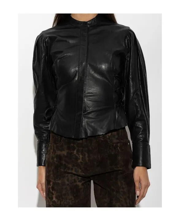 ALLSAINTS Evanna Lace-up Leather Top