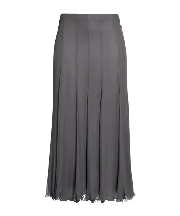 Chloé Solid-color Chiffon Midi Skirt - Gray