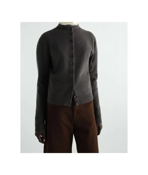 LEMAIRE Reversible Buttoned Sweater In Cashmere - Stone