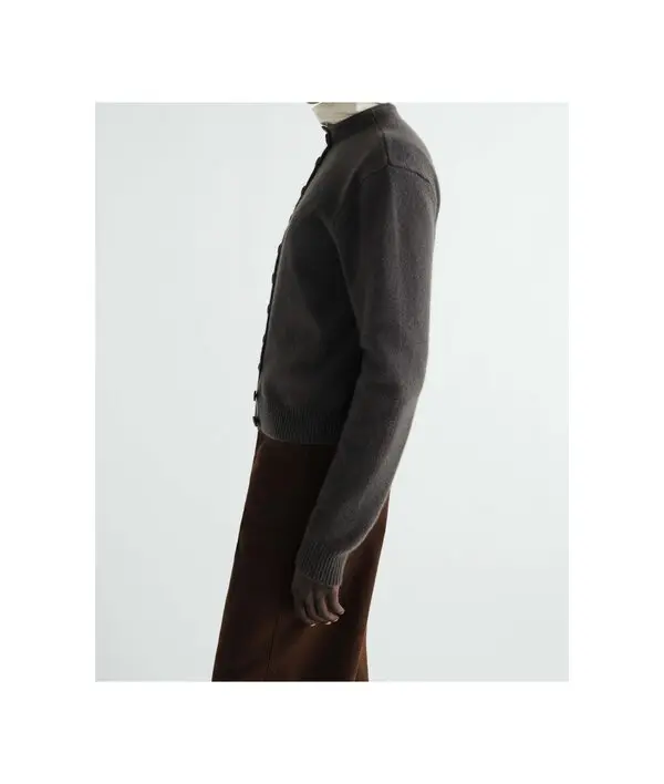 LEMAIRE Reversible Buttoned Sweater In Cashmere - Stone