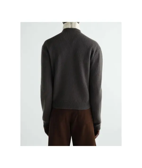 LEMAIRE Reversible Buttoned Sweater In Cashmere - Stone