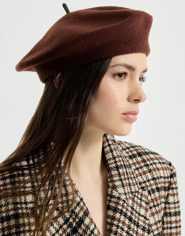 Brunello Cucinelli Wool Beret With Precious Detail