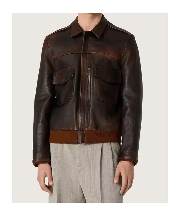 GOLDEN GOOSE Leather Bomber Jacket
