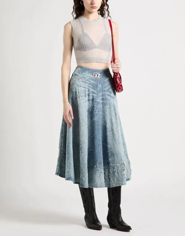 DIESEL® Mid-length Denim Skirt