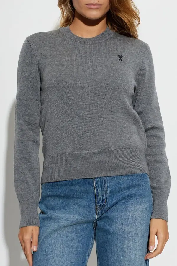 AMI Paris Logo Crew Neck Knitted Jumper