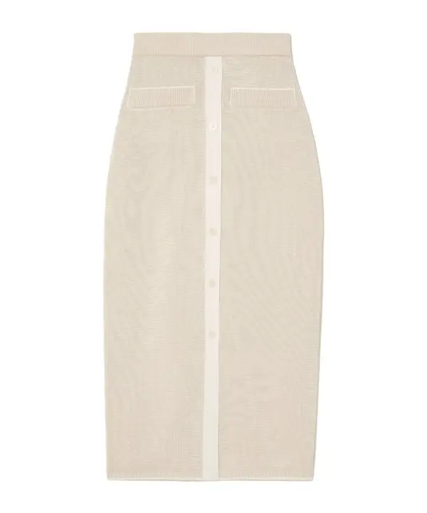 JOSEPH Fine Knit Midi Skirt - Beige