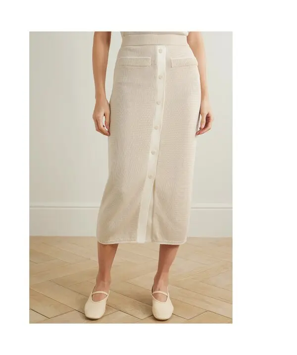 JOSEPH Fine Knit Midi Skirt - Beige