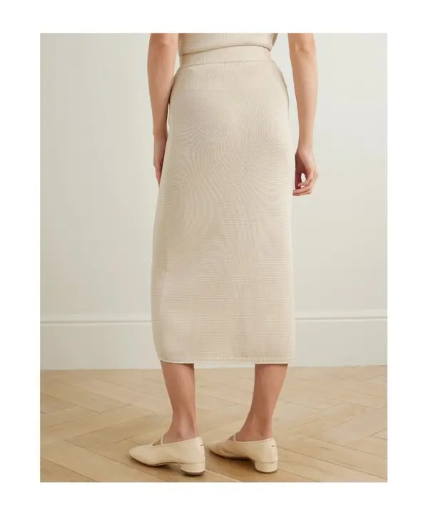 JOSEPH Fine Knit Midi Skirt - Beige