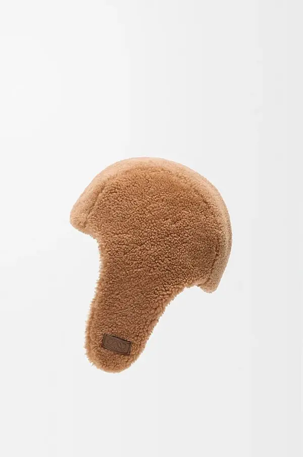 Loewe Aviator Hat In Shearling