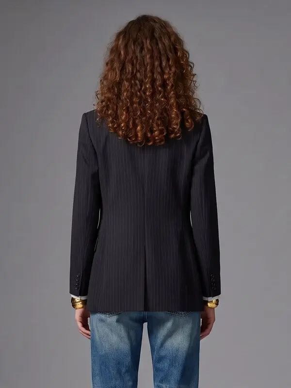 Saint Laurent Double-breasted Striped Jacket