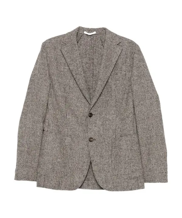 Eleventy Houndstooth-pattern Single-breasted Blazer