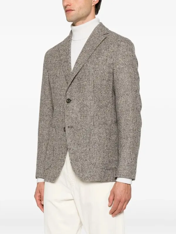 Eleventy Houndstooth-pattern Single-breasted Blazer