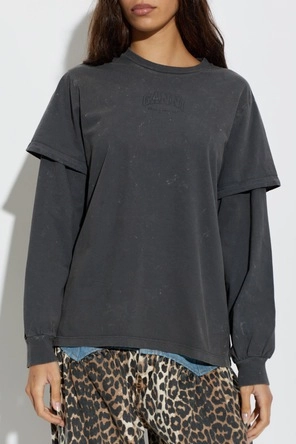 GANNI Future Heavy Jersey Long-sleeve T-shirt