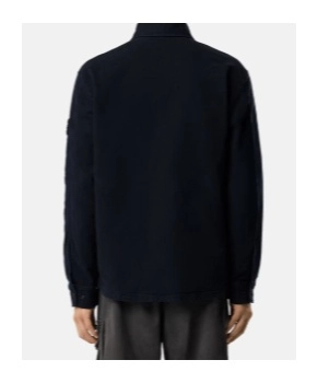 Stone Island Logo-patch Button-up Shirt - Navy Blue