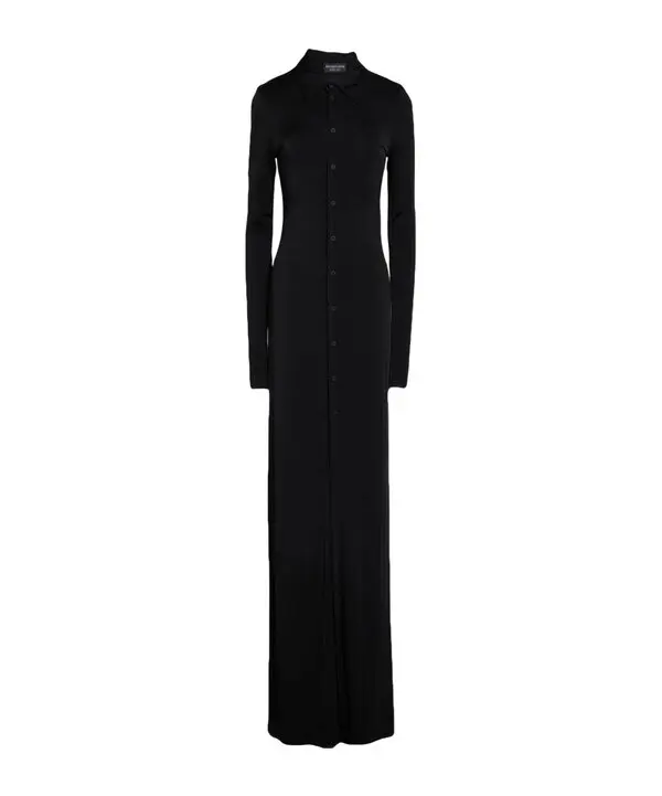 Balenciaga Solid-color Shirt Dress - Black