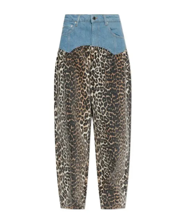 GANNI Printed Corset Wide-leg Jeans - Multicolor
